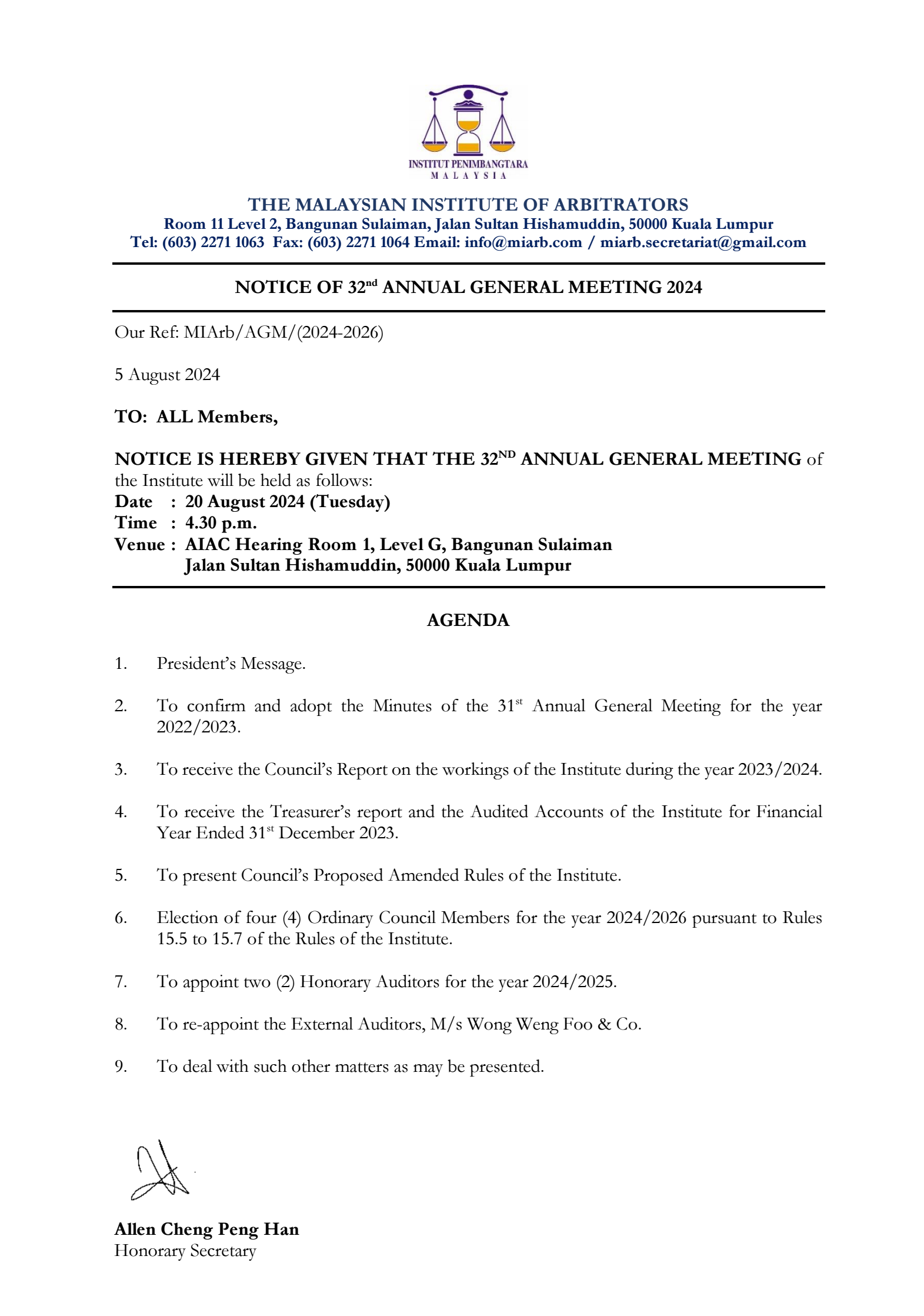 MIArb | More details of news